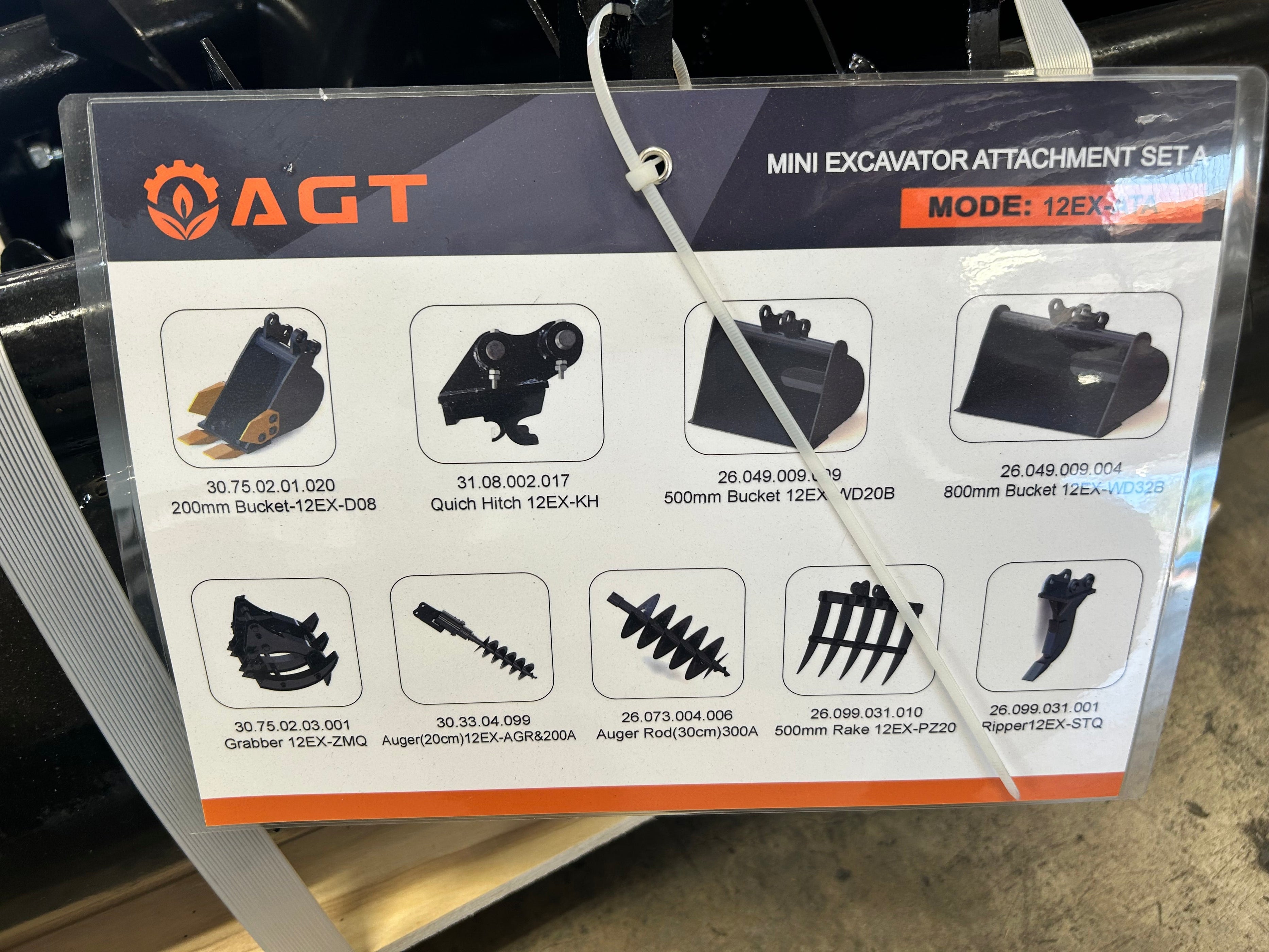 Mini Excavator Attachment Set A | 12EX-ATA — agrotkindustrial
